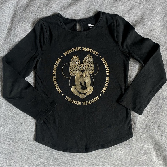 Disney | Shirts & Tops | Disney Gold Minnie Mouse Long Sleeve Shirt ...